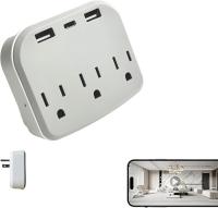 Quality White Wifi Spy Camera Wall Outlet , Plastic Mini Hidden CCTV Camera for sale