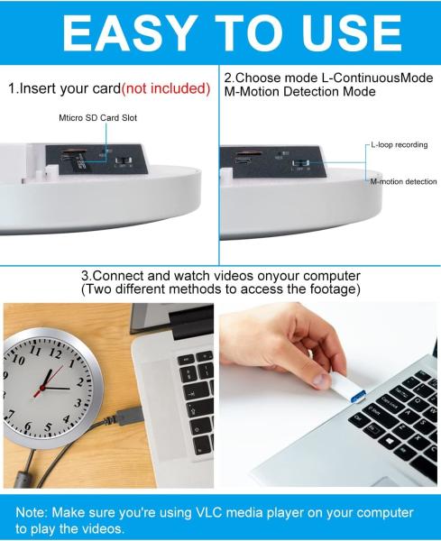 Quality Security Plastic Mini Hidden Camera WIFI Wall Clock Hidden Camera for sale