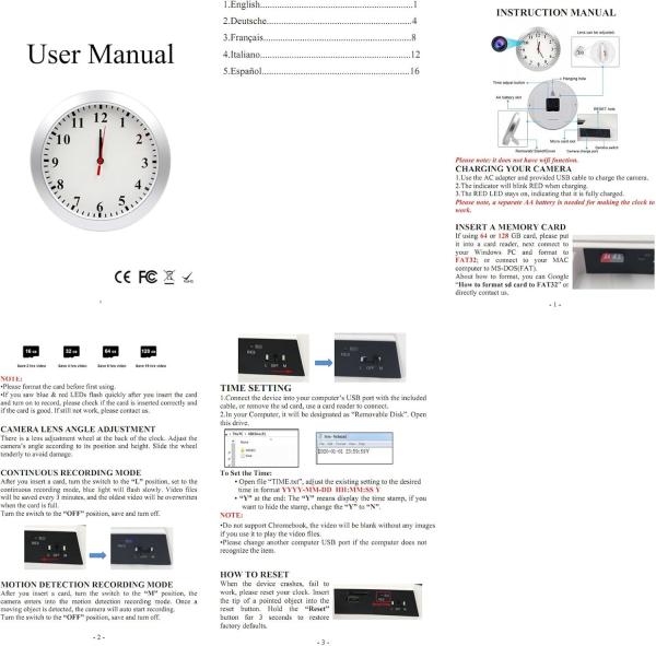 Quality Security Plastic Mini Hidden Camera WIFI Wall Clock Hidden Camera for sale