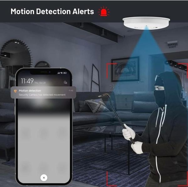 Quality 1080P WIFI Hidden Camera Fire Detector Spy Camera White 7.5 Ounces for sale