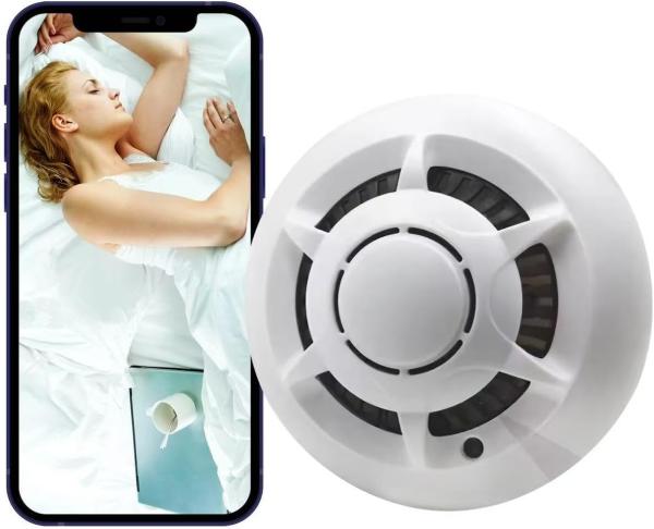 Quality Battery Powered Mini Spy Camera Wifi Smoke Detector Hidden Camera For Home for sale