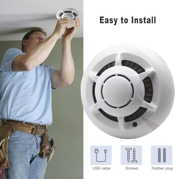 Quality Battery Powered Mini Spy Camera Wifi Smoke Detector Hidden Camera For Home for sale