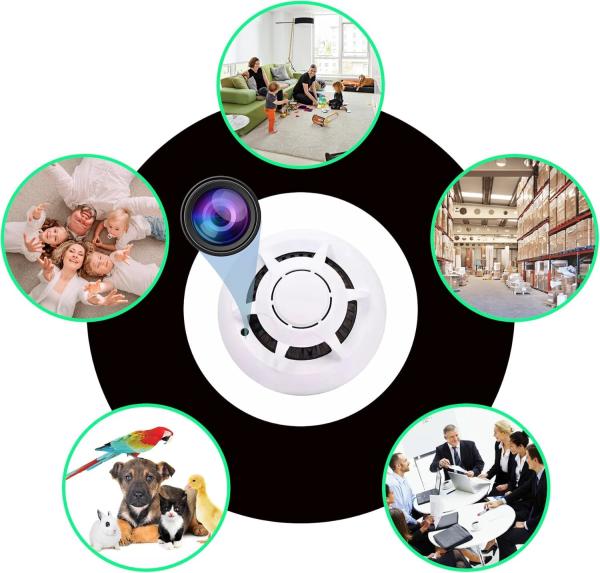 Quality Battery Powered Mini Spy Camera Wifi Smoke Detector Hidden Camera For Home for sale