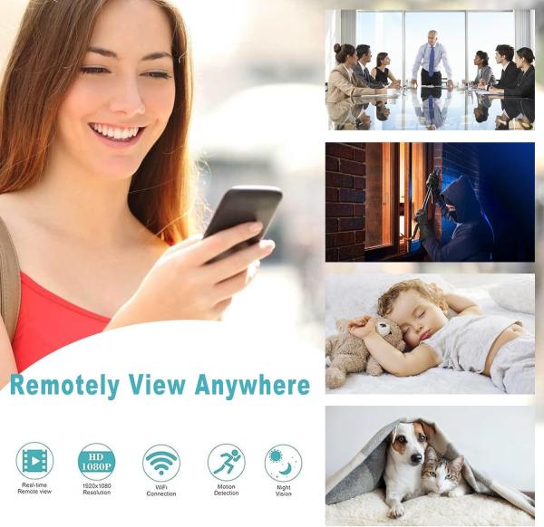 Quality Battery Powered Mini Spy Camera Wifi Smoke Detector Hidden Camera For Home for sale