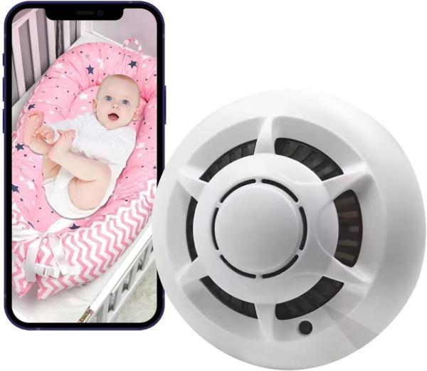 Quality White Miniature Home Security Cameras Wifi Smoke Detector Spy Camera With Motion for sale