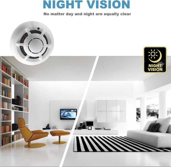 Quality White Miniature Home Security Cameras Wifi Smoke Detector Spy Camera With Motion for sale