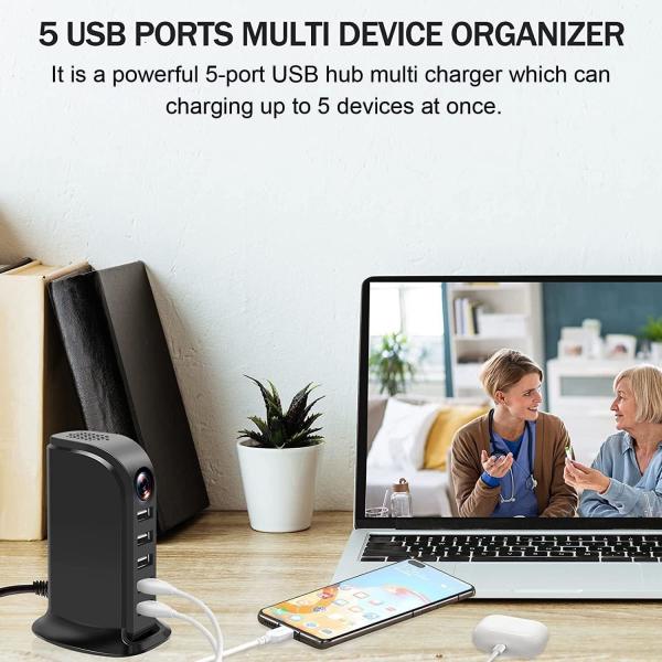 Quality WIFI USB Charger Hidden Camera , Mini Peep Hole Camera Black / White for sale