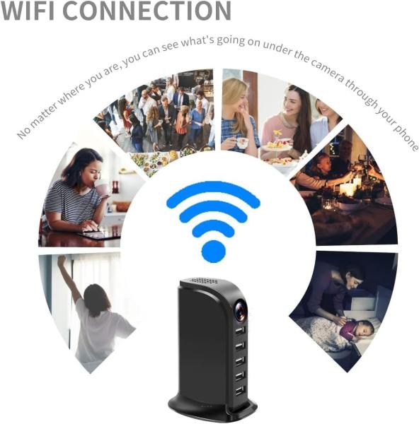 Quality WIFI USB Charger Hidden Camera , Mini Peep Hole Camera Black / White for sale