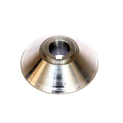 China Adjustable Stainless Steel CNC Machined High Strength Silver White V-Belt Pulley Wheel Customizable OEM Machinery Drilling for sale