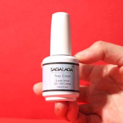China Super Shine Gel Polish Top Coat and Base Coat No Wipe High Shine Uv Gel Nails for sale