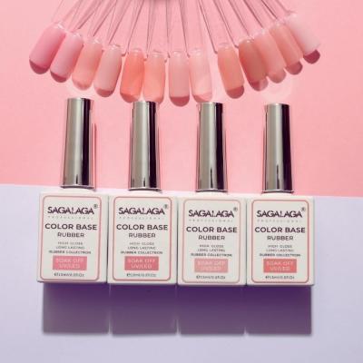 China Strong Color Non Toxic With Flakes Et Hema Free Foil Rubber Top and Base Coat Gel Nails for sale