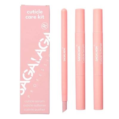 China 3 in 1 Cuticle Remover Nail Care Kit with Cuticle Oil Pen Nail Push Manicure Tools for Cuticle Softener & Moisturize for sale
