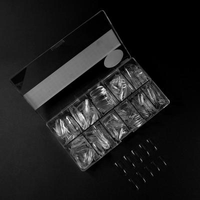 China French Style Pure Only 500pcs Clear/nature Practice Display Thin Round Shape Nail Tips for Professional for sale