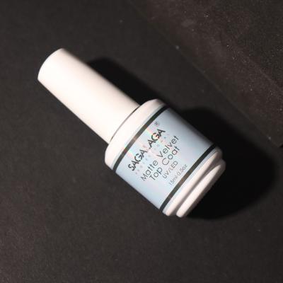 China Low MOQ Private Label Gel Nail Polish SAGALAGA Velvet Top Coat Soak Off Nail Uv Top Coat with Custom Logo and Low MOQ for sale