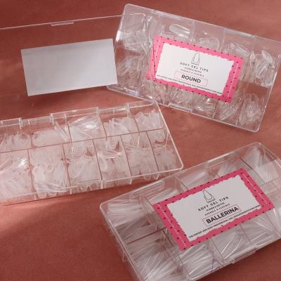 China 100/500Pcs Design Acrylic False Nails Custom Press on Nails Flexible Coffin Nail Tips Set Customized Accepted for sale
