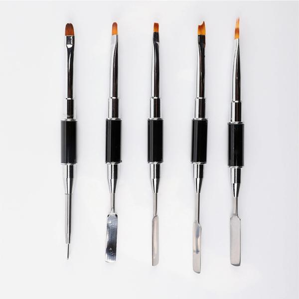 Quality 17cm Length Dual Professional Nail Art Gel Brush Set with Pure Color and Kolinsky Hair for sale