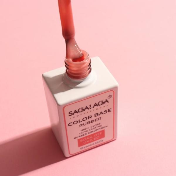 Quality CPSR Certified SAGALAGA Long Lasting Thicker Rubber Base Coat Pink Colored Base Coat Ombre Transparent Nail Base Gel Polish for sale