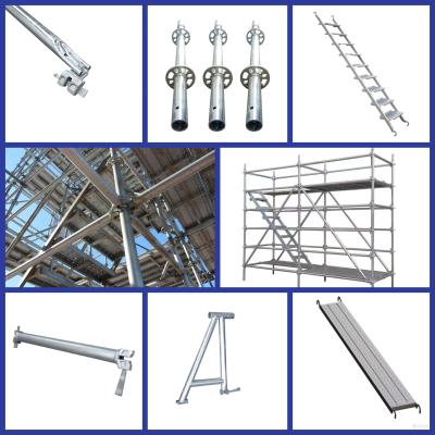 Cina Piattaforma di scaffolding modulare di costruzione facile da installare Sistema di blocco a anello di acciaio tutto rotondo in vendita