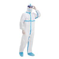 China PPE SMS Disposable Protective Coverall Elastic Cuff 30-70gsm CE ISO13485 for sale
