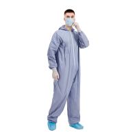 China Disposable Protective Coverall Type 5/6 40gsm SMS Green with Elastic Wrists and Ankles for sale