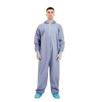 China Disposable Protective Coverall Type 5/6 40gsm SMS Green with Elastic Wrists and Ankles for sale