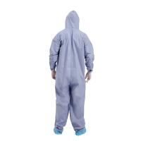 China Disposable Protective Coverall Type 5/6 40gsm SMS Green with Elastic Wrists and Ankles for sale