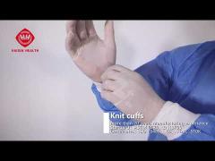 SMMMS Surgical Gown   Book Folding Roud Adhesive Tape On Belt Color-card  Knittd Navy Blue