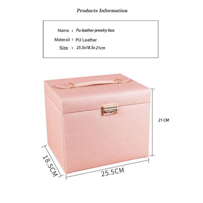 Custom logo jewelry box with mirror and multiple storage sections