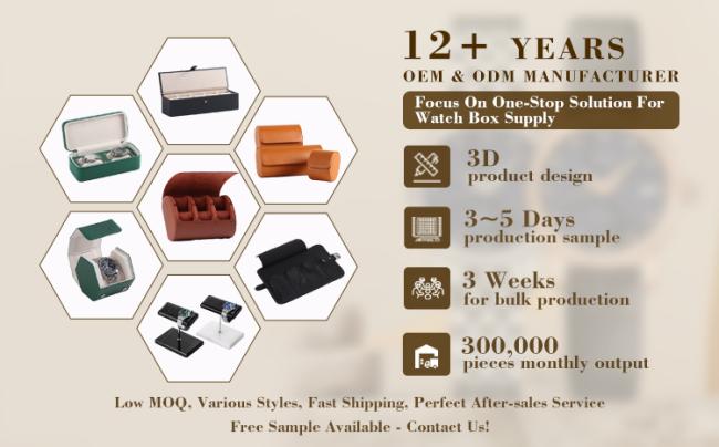 Customizable PU Leather Watch Travel Case