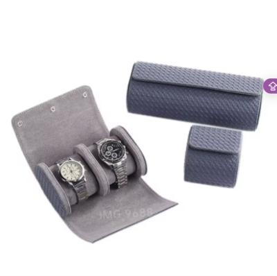 China OEM Custom Leather Watch Case Organizer Personalized Logo Watch Roll Box for sale