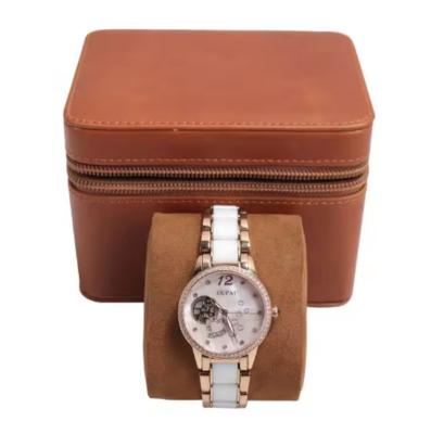 China Genuine Leather Watch Boxes Customized Leather Watch Case Holder for sale