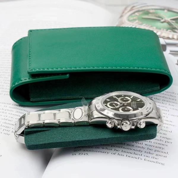 Quality Handmade Leather Watch Storage Bag Dust Proof Green Portable Travel Organizer for sale