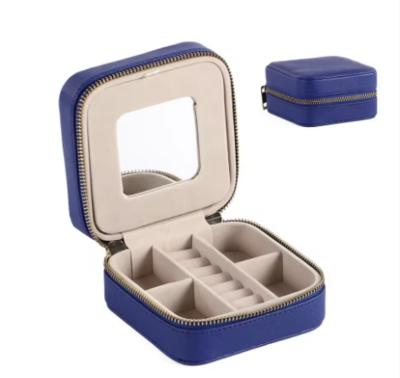 China Customizable Logo Handmade PU Leather Jewelry Organizer Square Shape For Storage for sale