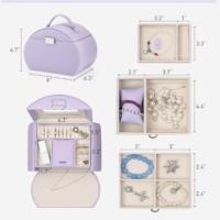 China Portable Leather Jewelry Boxes Custom Design OEM Logo With Two Stackable Layer for sale