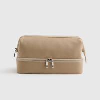 Quality Women Travel Leather Cosmetic Cases Water Resistant Dual Compartment Leather for sale
