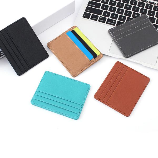Quality Lightweight High End PU Leather Card Case With Multiple Compartments Women Men Use for sale