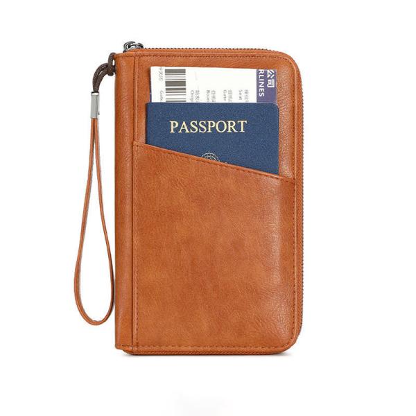 Quality Slim Vegan Leather Passport Cover Multifunctional Ticket Organizer With Wrist for sale
