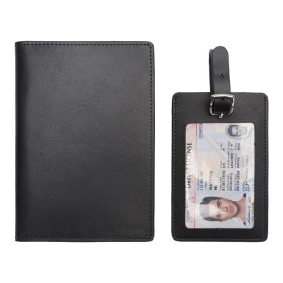 China Customized PU Leather Travel Passport Cover Gift Set RFID Personalized Passport Holder for sale