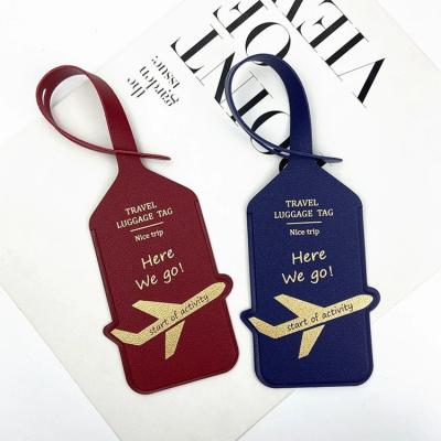China Bulk Blank PU Leather Luggage Tags Privacy Protection Airport Luggage Name Tag for sale