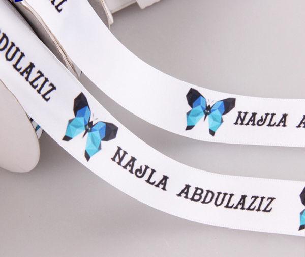 custom luxury satin ribbon with logo printing in roll for sale manufacturer