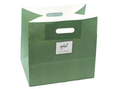 China Custom Printed Colored Paper Lunch Bags With Die Cutting Handles Factory for sale