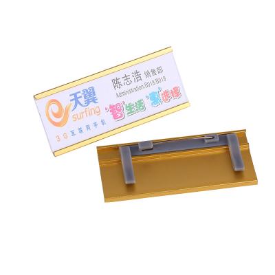 China Oro en blanco Reutilizables Etiquetas de nombre de la enfermera insignia de nombre con alfiler de seguridad mayorista o minorista en venta