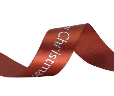 Cina Nastro Grosgrain Personalizzato con Logo in Argento Foil Nastro per Imballaggio Personalizzato con Marchio in vendita