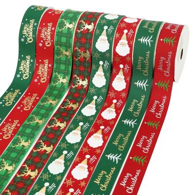 China Custom Christmas Grosgrain Ribbon With Printed Designs Wholesale Decorative Ribbon for sale