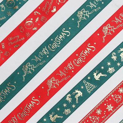 China Custom Christmas Grosgrain Ribbon With Printed Designs Wholesale Decorative Ribbon for sale