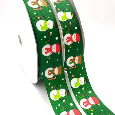 China Custom Christmas Grosgrain Ribbon With Printed Designs Wholesale Decorative Ribbon for sale