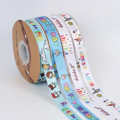 Cina Nastro di satin stampato con logo personalizzato a basso costo in vendita
