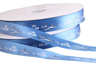 China Custom Multicolor Printed Satin Ribbon by the yard Full-Color Logo Ribbons Manufacturer for sale
