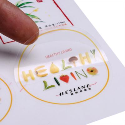 Cina Adesivi trasparenti personalizzati economici, impermeabili, etichette adesive trasparenti con stampa del design in vendita