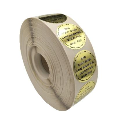 China Adesivos personalizados com impressão em foil dourado, etiquetas metálicas em relevo e adesivos metálicos personalizados à venda